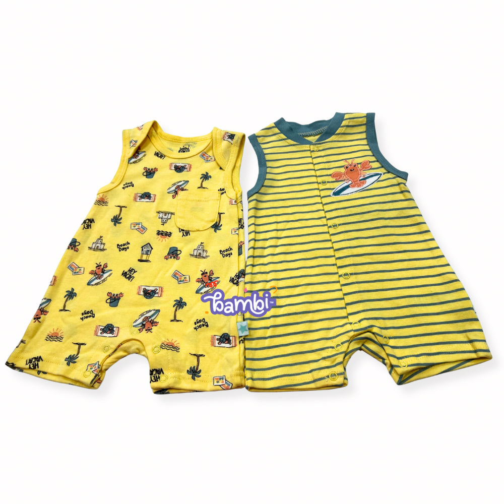 2-PACK BABY YELLOW ROMPERS – Bambi